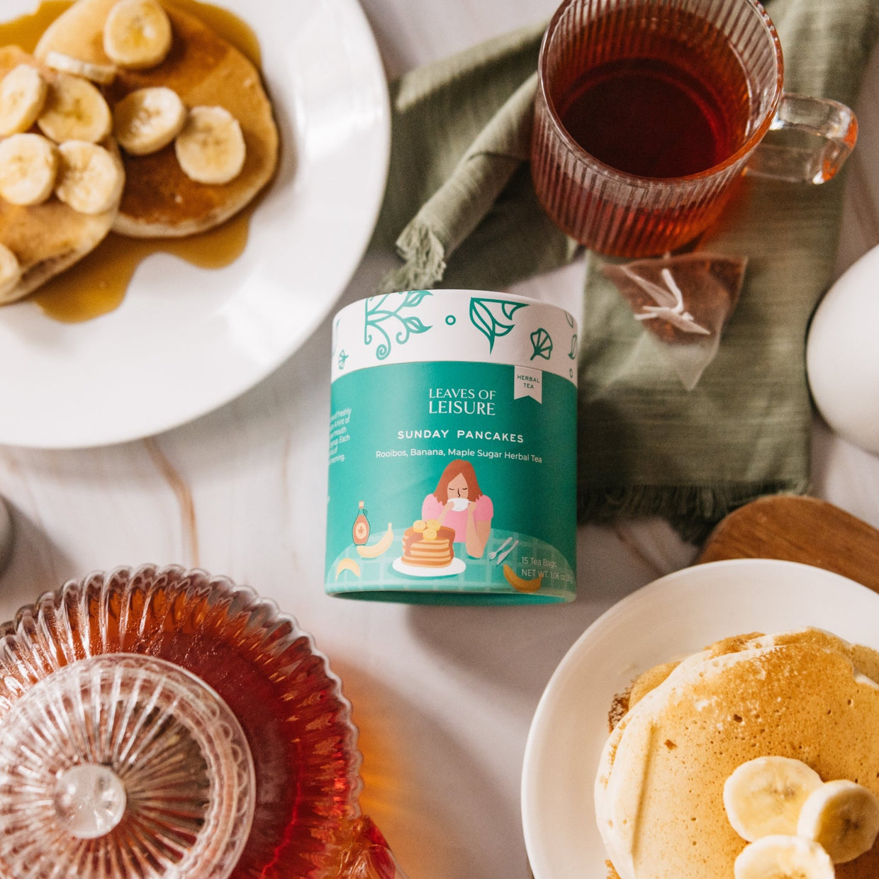 Sunday Pancakes Tea - Rooibos, Banana and Maple Sugar – Leaves of Leisure